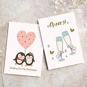 BIROYAL 12 Wedding Cards for Bride and Groom with Envelopes, 5"x8" Wedding Card Congratulations, Blank Inside Bridal Shower Cards, Wedding Shower Cards for Engagement, Wedding Congratulations, Newlywed