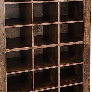 Goohome Stylish Design 30 Shoe Cubby Console, Contemporary Free Standing Tall 10-Tier Shoe Storage Cabinet with Multiple Storage Capacity and Versatile Use for Hallway, Entryway, Space-Saving