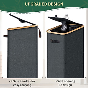 AINIYNM Recycling Bin for Kitchen 26 Gallon 100L Recycle Bin with Lid Removable Tote Bag Large Recycling bin with lid for Bottle Can Kitchen Recycling Bin (Dark Gray)