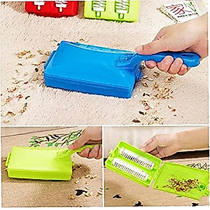 Pinicecore Carpet Table Brush Plastic Double Brush Handheld Sweeper Crumb Dirt Cleaner Roller Tool Home Cleaning Brushes Random Color