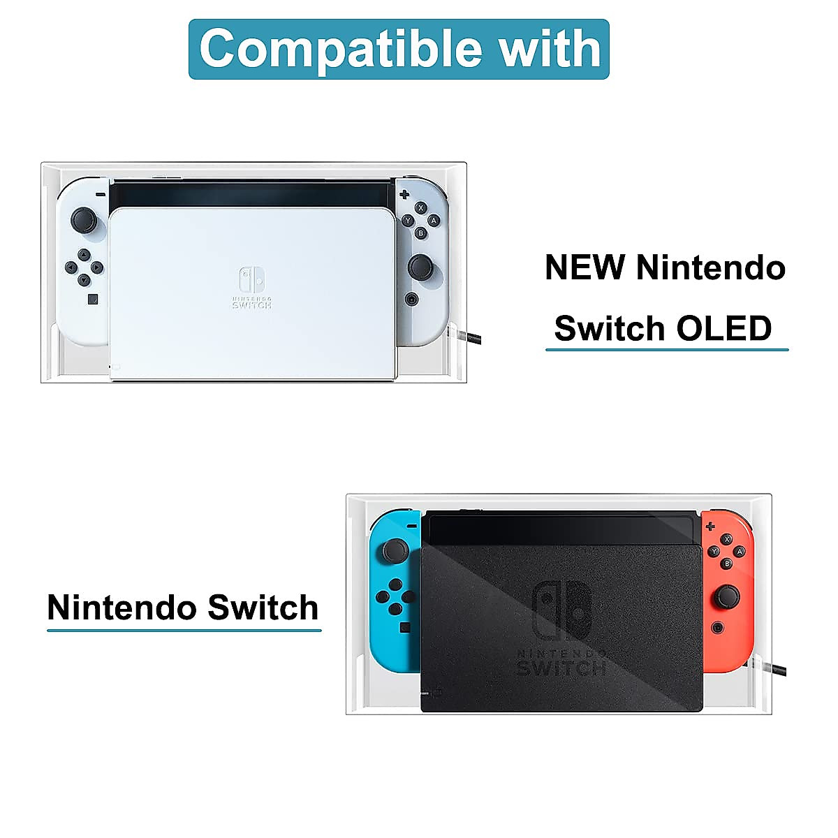 MANWU Clear Protective Case Dust Display Box Cover for New Nintendo Switch Model (only Cover),Acrylic Clear casing Compatible with Switch OLED