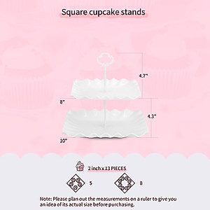 Pack of 10 NWK Cake Stand, Cupcake Stand, with 2X Large 2-Tier Cupcake Stands + 2X Large 3-Tier Cupcake Stands + 4 x Appetizer Trays +2 x Cake Pop Stands Perfect for Birthday Baby Shower Party