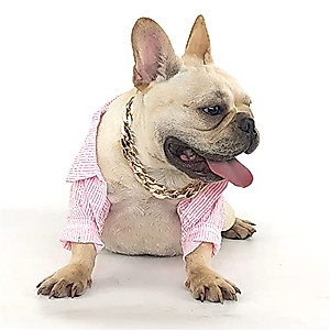 Dog Collar Chain Wide Gold Collares De Perros Pet Hip Hop Leads Chains Kit Dog Collars Necklace Collar Leash Dog Chain Necklace Luminous