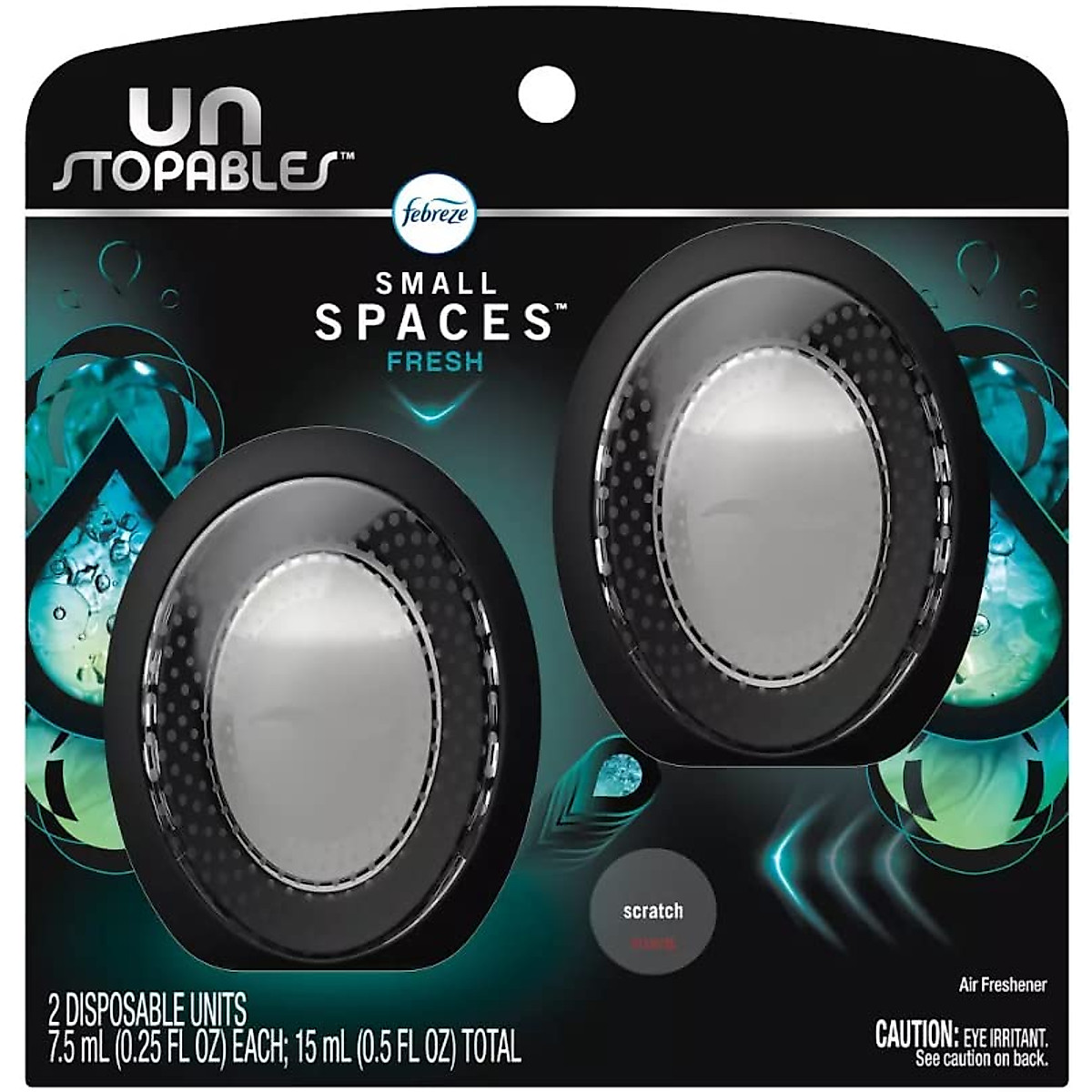 Febreze Unstopables Small Spaces, Plug in Air Freshener Alternative for Home, Fresh, Odor Fighter for Strong Odor, 8 Count, 4 Packs of 2