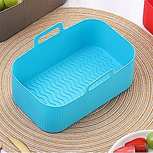 4PCS Air Fryer Silicone Liners,LYHOLKEER Dual Air Fryer Silicone Pot for 8 to 10 QT,Heat Resistant Rectangular Silicone Air Fryer Basket,Air Fryer Liners Reusable for Air Fryer Accessories