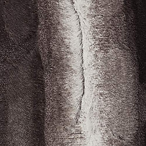 North End Decor Faux Fur Throw Pillow 18"x18" with Insert, Mink Brown White Striped Plush