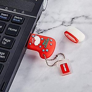 GARRULAX USB Flash Drive, 8GB/16GB/32GB USB 2.0 Memory Stick Data Storage Pendrive Creative Stocking Filler (16GB, Christmas Boots)
