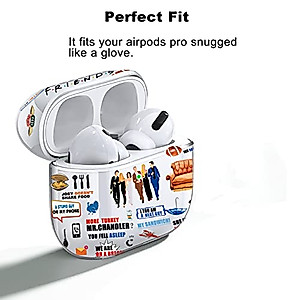 OOROYUME Cute AirPods Pro Case Cover Clear with Keychain, for Women Girls Boys Men Protective Case for Apple AirPods Pro Wireless Charging Case, Friends