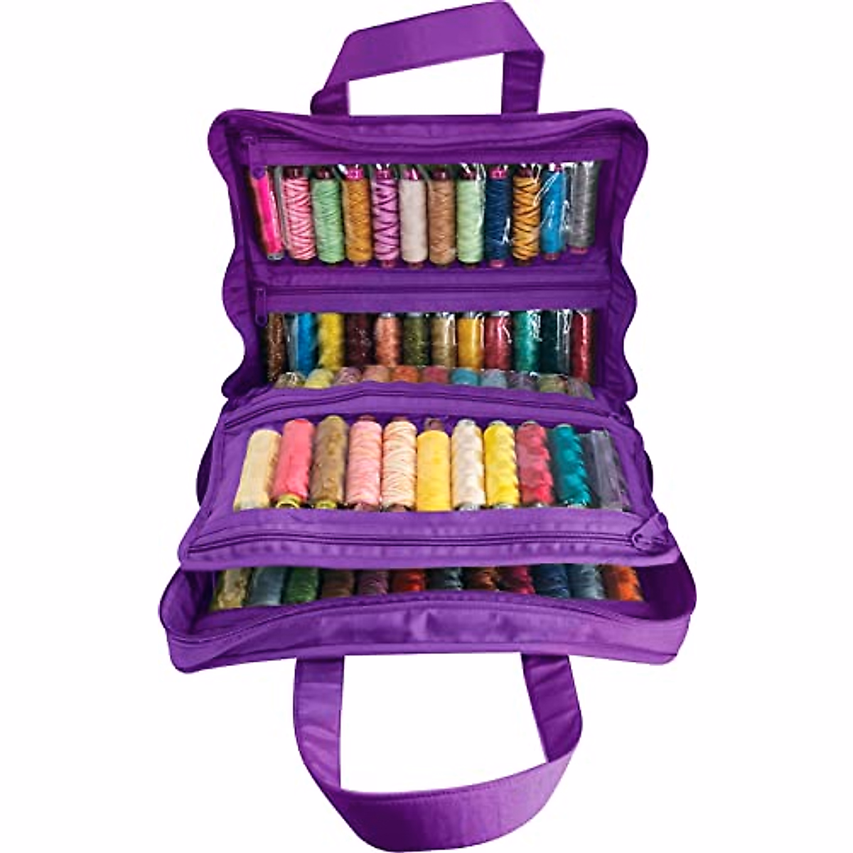 Yazzii 100 Spool Thread Organizer - Thread Holder Organizer - Portable Thread Storage Bag Purple