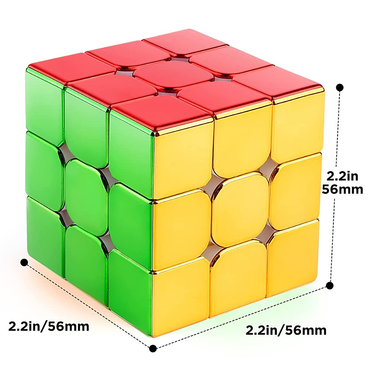 BroMoCube Cyclone Boys Mirror Reflective 3x3 Speed Cube Sticerless 3x3x3 Shiny Cube Puzzles Gift for Kids Adults