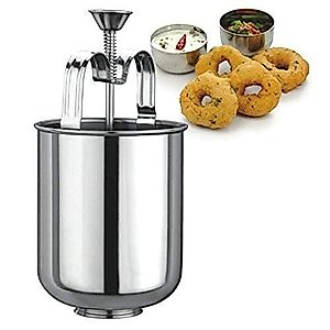 Stainless Steel MEDUVADA Maker for Perfectly Shaped & Crispy Medu Vada, Donut Maker Dispenser Medu Vada Mould South Indian Utensils Medu Wada Dispenser
