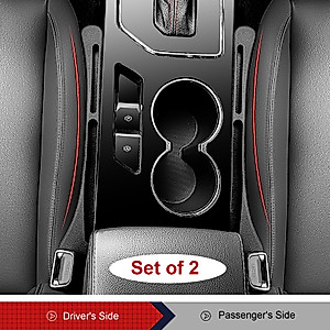 ARISMOTOR Car Side Seat Gap Filler Universal Fit Organizer for Car SUV Truck to Fill The Gap Between Seat and Console Stop Cellphones Keys Wallet Coins from Dropping, Pack of 2