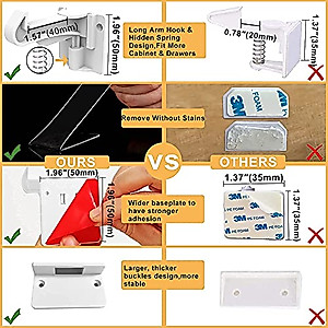 Upgraded Version 12 Pack Child Proofing Cabinet Locks White,Baby Safety Latches with Strong Adhesive,Baby Proof Latch Lock for Kitchen Cabinets Cupboards Drawers Doors Locks,No Drilling