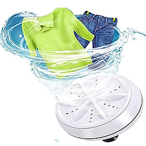 astideer Portable Mini Washing Machine Dishwasher Turbo Washer, Ultrasonic Waves with USB Power & US Plug, Stain Removing, Water Energy Saving, for Personal Laundry Travel Business