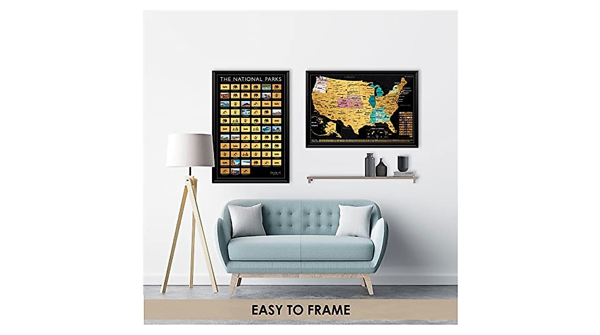 Scratch Off US Map & National Parks Gift Set