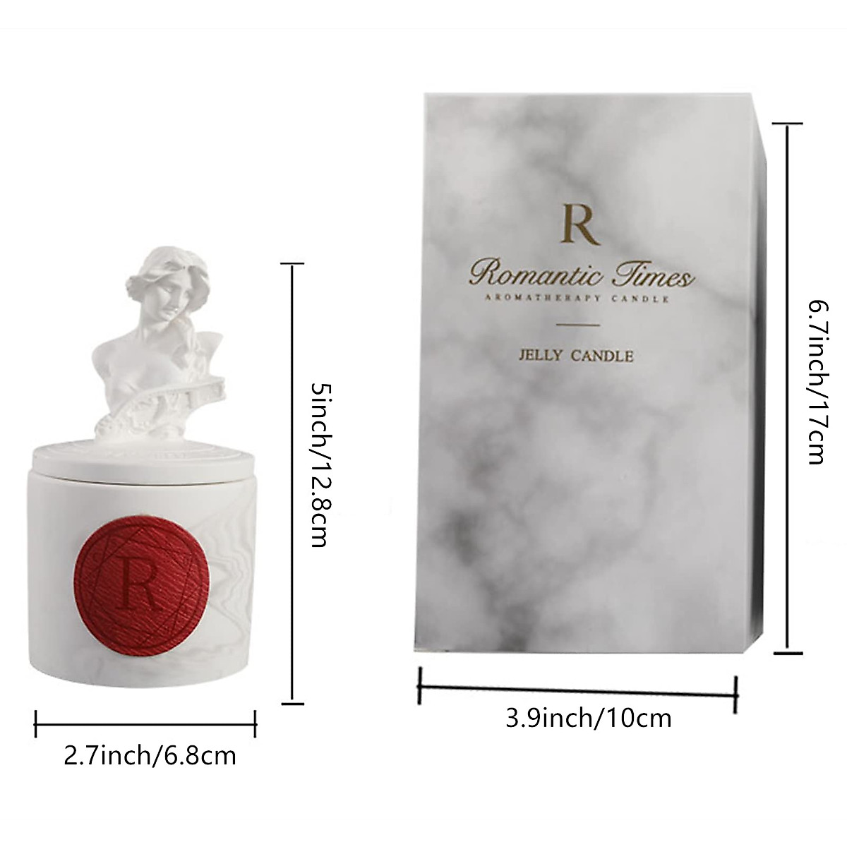 KELANO Monet Garden Scented Candles for Home, 100% Natural Coconut Wax Aromatherapy Candle, Exquisite Sculptures of Greek Mythology Characters with Marbled Jar