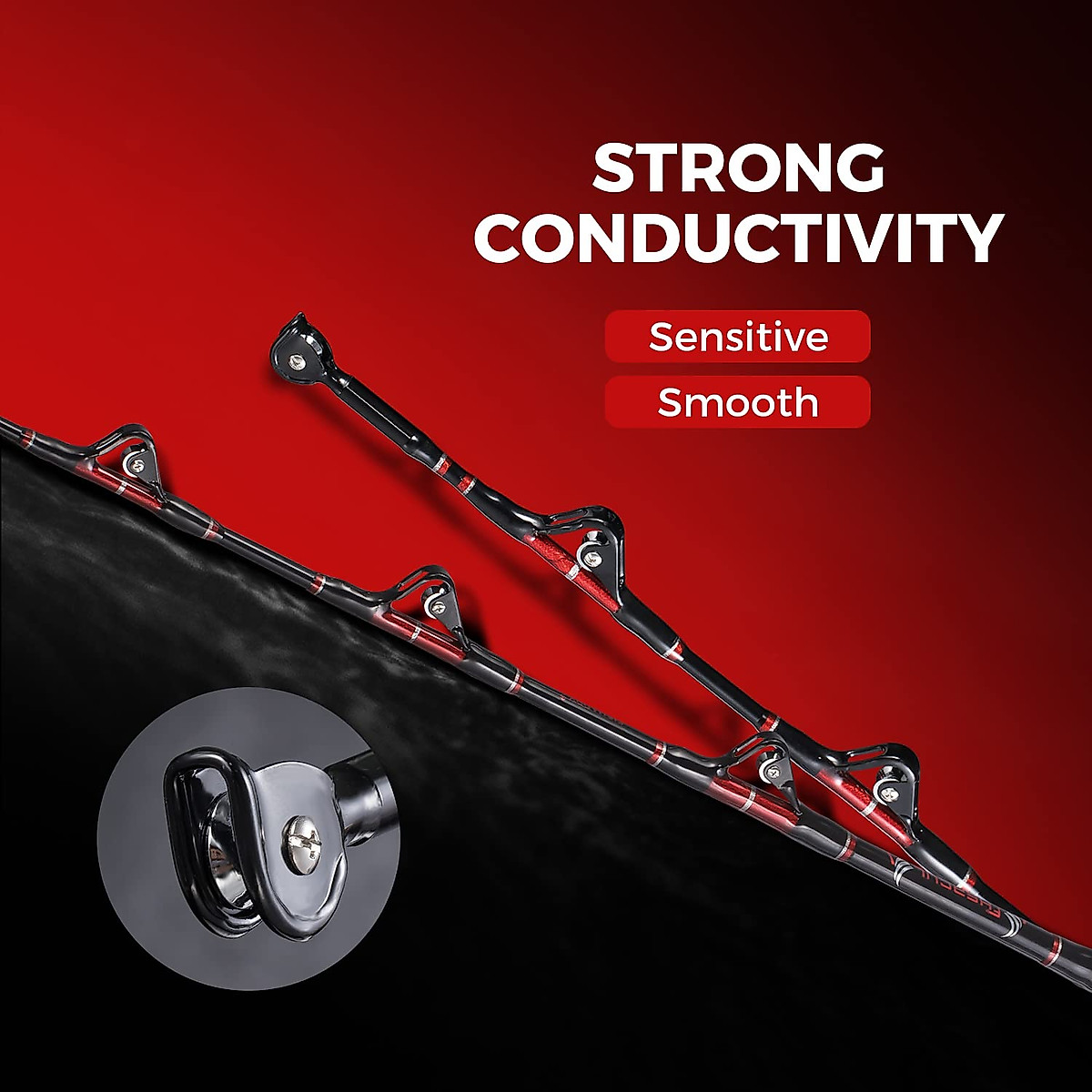 FISHAPPY Straight Butt Trolling Rod Saltwater Offshore Heavy Roller Rod Big Game Conventional Boat Fishing Pole 5'6'' (5'6'' - 80-120lbs - 1 Piece)