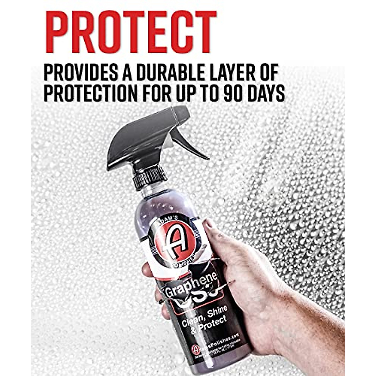 Adam's Graphene CS3 (16oz) - Graphene Waterless Wash Ceramic Spray Coating Detail Spray | High Gloss Car Wash Cleaning Spray for Car Detailing | RV Boat Motorcycle