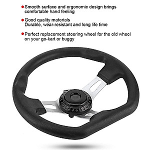 Acouto 270mm -Kart Steering Wheel with, Steering Wheel for -Kart Racing Cart Accessory