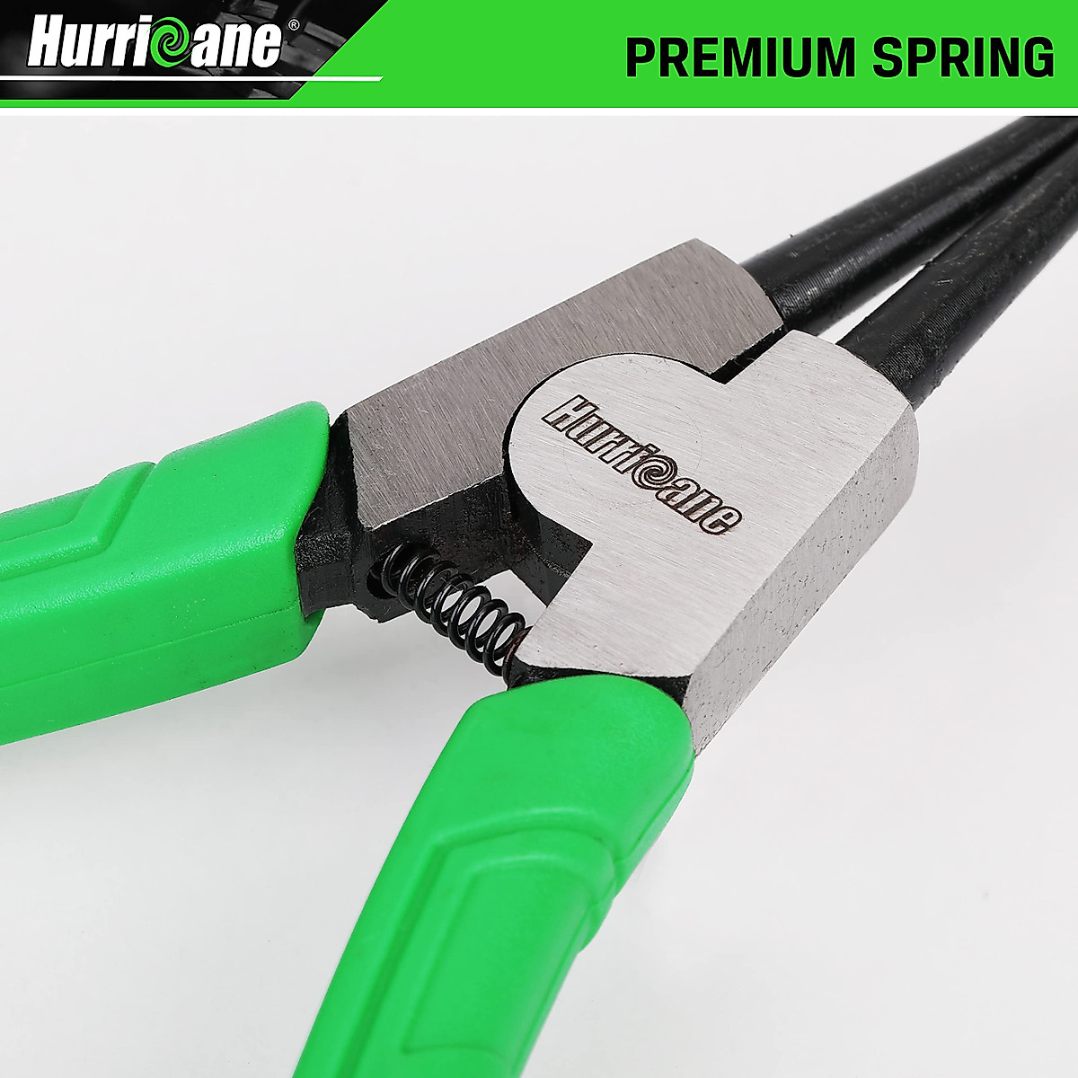 HURRICANE 4 Pieces Snap Ring Pliers Set, 7 Inch Internal & External Circlip Pliers Kit, CR-V Straight & Bent Jaw Pliers, Ideal for Ring Remover Retaining and Remove Hoses, with Portable Storage Pouch