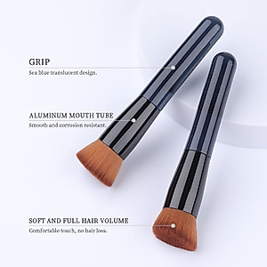 Foundation Brush, Flat Top Kabuki Foundation Brush for Liquid Makeup, Cream, Powder, Travel Size Face Foundation Blending Makeup Brushes (131)