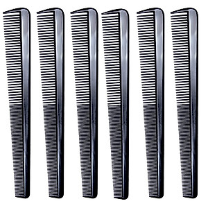 LUXXII (6 Count) 7.5" Barber Hair Comb Beard & Mustache Pocket Combs for Men's Hair Beard Mustache and Sideburns
