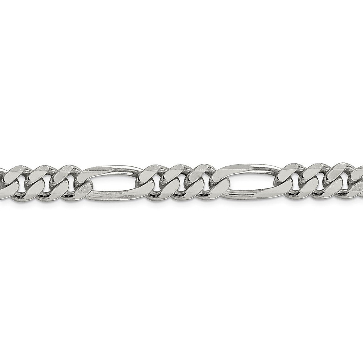Solid 925 Sterling Silver 9mm Figaro Chain Necklace - with Secure Lobster Lock Clasp 18"