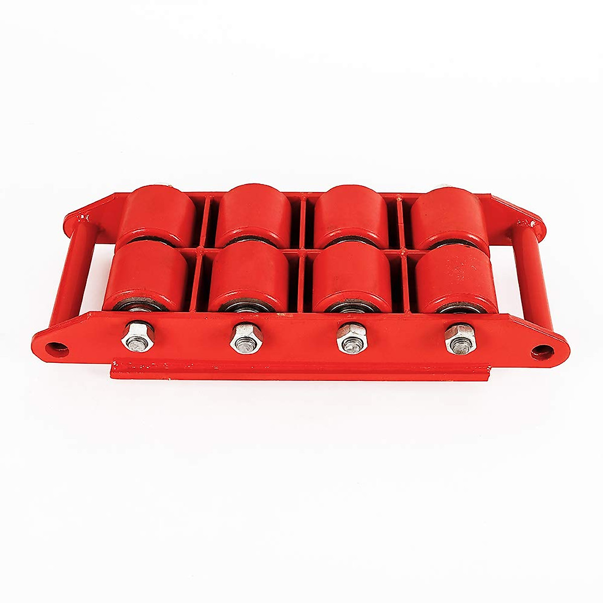 Industrial Machinery Mover,12T 26400 lbs Heavy Duty Industrial Dolly Machinery Skate Mover Dolly with 8 PU Rollers Kit for Industrial Moving Equipment,360 Degree Rotation Cap (12T Red)