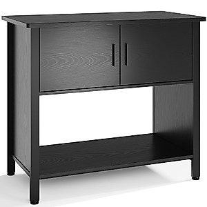 Xilingol 40-50 Gallon Aquarium Stand, Fish Tank Stand with Cabinet for Fish Accessories Storage, Heavy Duty Metal Frame, 990LBS Capacity, Turtle Tank, Reptile Terrariums and Breeder Tank Stand, Black