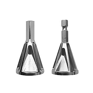 2Pcs Deburring External Chamfer Tool Stainless Steel Deburring Drill Bit Remove Burr Quickly Repairs Damaged Bolts Fits for 8-32 Bolts (Silver)