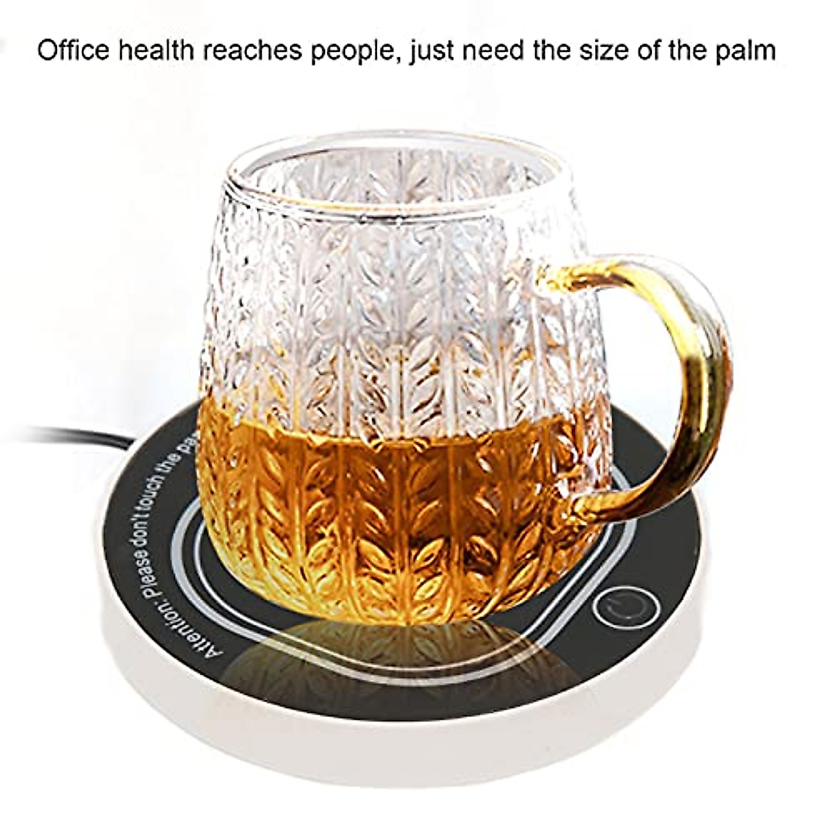 Smart Coffee Cup Warmer Black Coffee Mug Warmer for Desk with Heating Function for Cocoa Tea Milk Water(US Plug 110V)