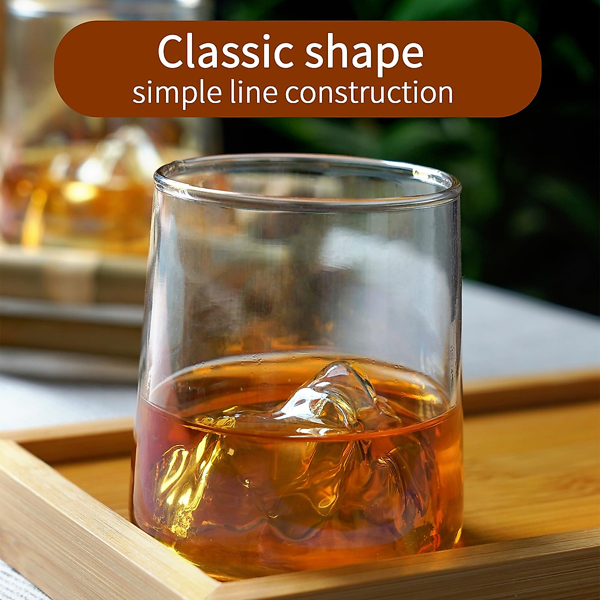 INTOWALK Old whisky glass (set of 2) 8 ounces mountain crystal glass, scotch whisky glass, cocktail, gifts for men, father, husband, boyfriend