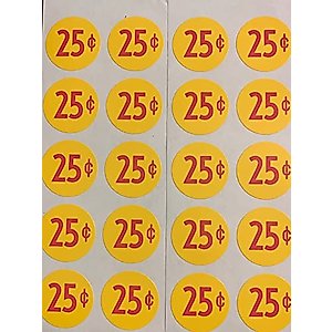 vendinglabels.com Price Stickers for Vending Candy Machine Labels 1 inches Diameter (10 Pack)