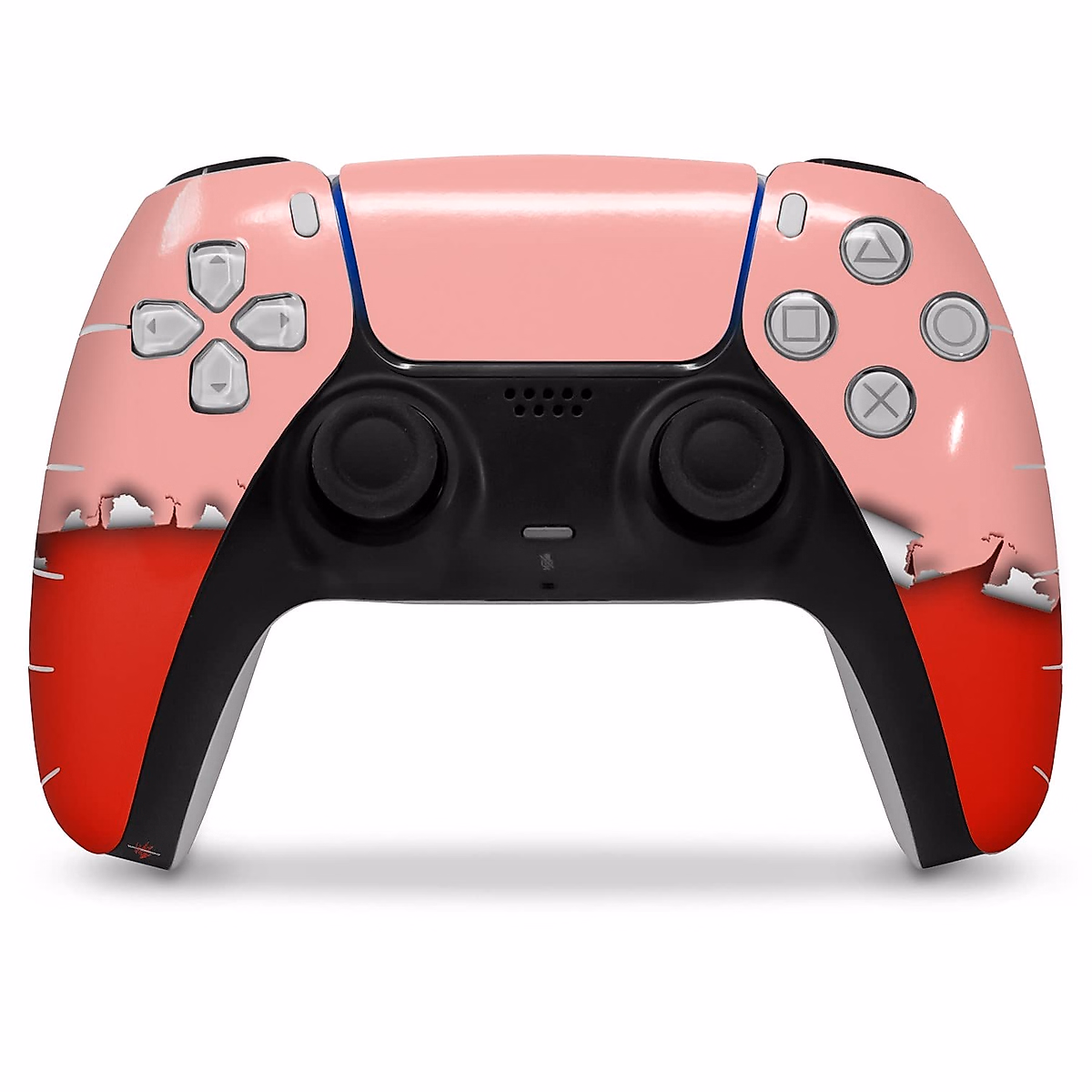 WraptorSkinz Skin Wrap compatible with Sony PS5 DualSense Controller Ripped Colors Pink Red (CONTROLLER NOT INCLUDED)