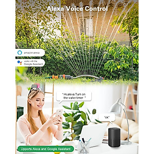 Zefinot WiFi Water Timer for Garden Hose - 2 Zone Hose Timers for Watering, 2 Watering Patterns, Smart Sprinkler Timer System, Irrigation Timer Compatible with Alexa and Google