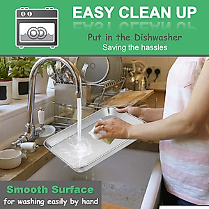 Joyair 9 Inch Toaster Oven Baking Pan, Professional Stainless Steel Small Bakeware Metal Tray for Roasting & Grilling, Bake Cookie/Bacon/Bread, Rust-free & Non-toxic, Dishwasher Safe & Easy Clean