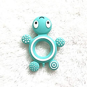 Jitejoe Baby Teether, Food-Grade Baby Silicone Turtle Animals (Pink)