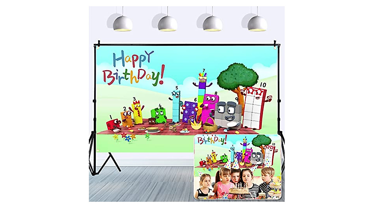 Numberblocks Backdrop - 5x3ft Birthday Party Decoration