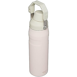 STANLEY IceFlow Fast Flow Water Bottle 24 OZ | Angled Spout Lid | Lightweight & Leakproof for Travel & Gym | Insulated Stainless Steel | BPA-Free | Rose Quartz Glimmer