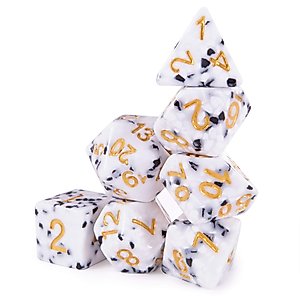 Wiz Dice - DND Dice Set for Tabletop RPG Adventure Games with a Dice Box - Polyhedral Dice Set, Suitable for Dungeons and Dragons, MTG and Dice Games Alike - Cookies and Cream - 7 ct