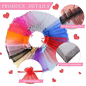 Woanger 500 Pieces Sheer Organza Bags Mesh Drawstring Pouches Bulk Empty Sachet Bags for Gift Jewelry Candy, Holiday Festival Birthday Wedding Party Favor Present (Multicolor, 4 x 6 Inch)
