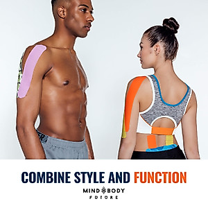 Kinesiology Tape - Black (Bulk Roll) - Premium Grade Uncut 5cm x 35m Roll - Ideal for Athletic Sports Physio Strapping and Muscle Injury & Support - Includes eGuide