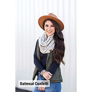 Funky Junque Womens Infinity Scarf Cable Knit Wrap - Solid LINED - Black