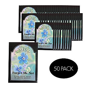 Funeral Favors Forget Me Not Memorial Seed Packets - 50 Individual Seed Packets - Celebration of Life