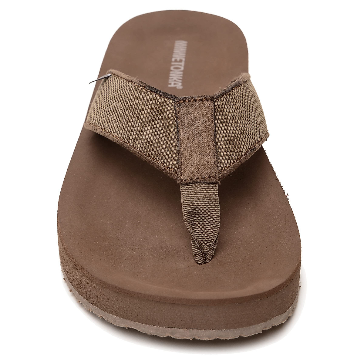 Minnetonka Men's Heath Flip Flop Sandal, Brown, Size 10