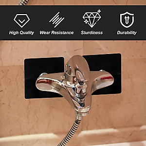 LLMSIX 2PCS Shower Arm Flange, Plastic Square Escutcheon Plate Matte Black Plumbing Cover Plates Self-Adhesive Shower Flange Cover Plate for Covering Gaps Holes, Fit for 20mm/0.78 Inch Diameter Pipe