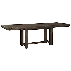 Signature Design by Ashley Dellbeck Casual Rectangular Dining Extension Table, Seats up to 8, Dark Brown