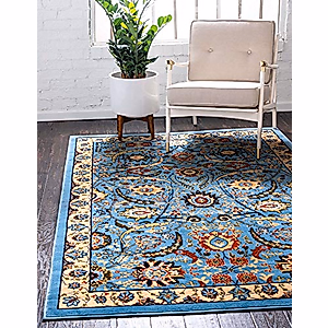 Unique Loom Espahan Collection Area Rug - Cape Cod (2' 2" x 3' 1" Rectangle, Blue/ Black)