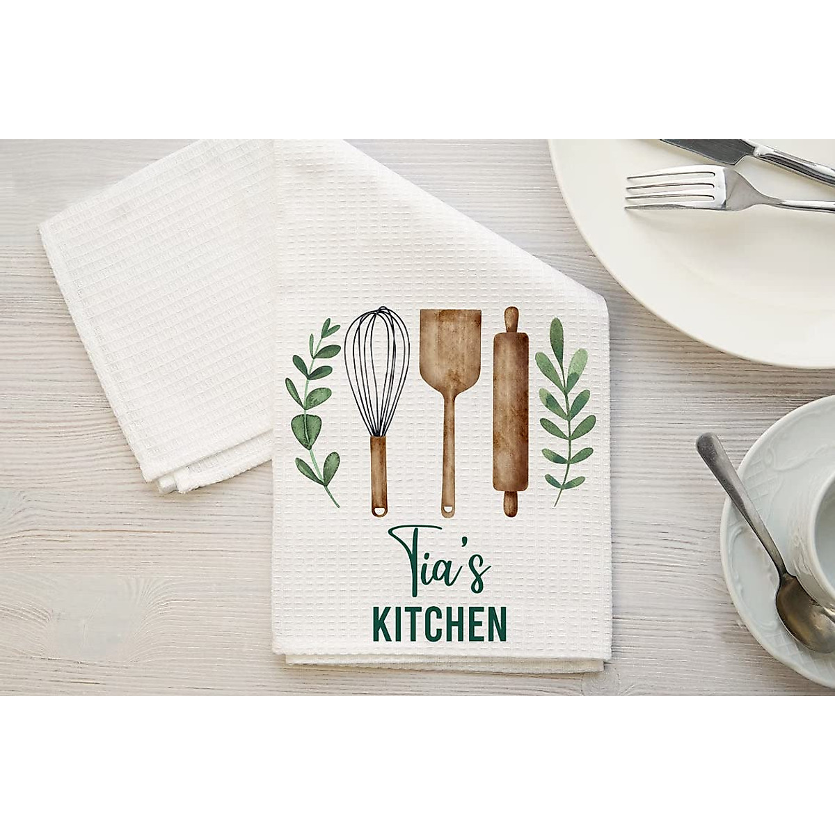 Tia's Kitchen Towel - Tea Towel Kitchen Decor - Tia's Kitchen Soft and Absorbent Kitchen Tea Towel - Decorations House Towel - Kitchen Dish Towel Tia's Birthday Gift