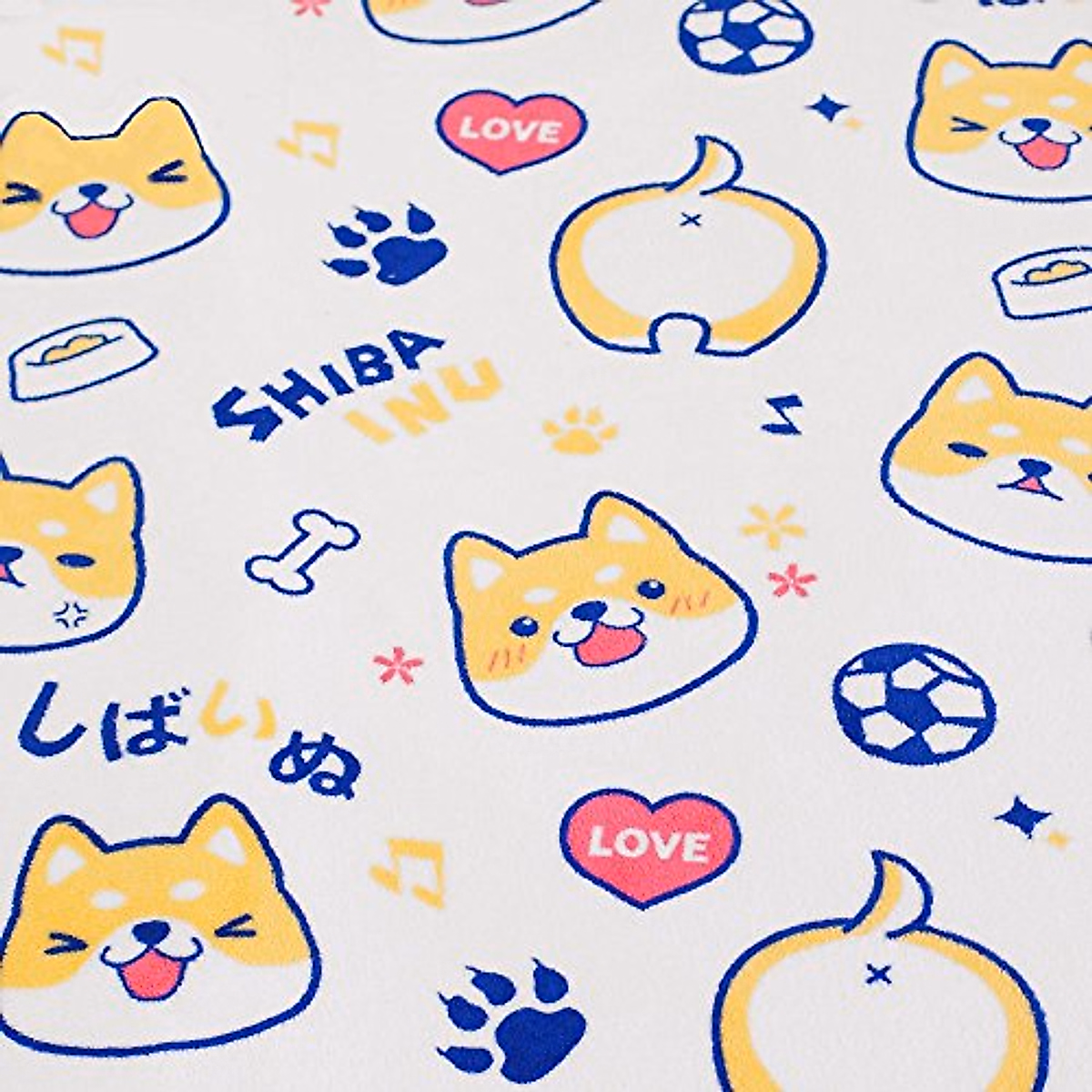 Flannel Fleece Throw Blanket, Cute Shiba Inu Micro Fleece Soft Blanket Throw Blanket